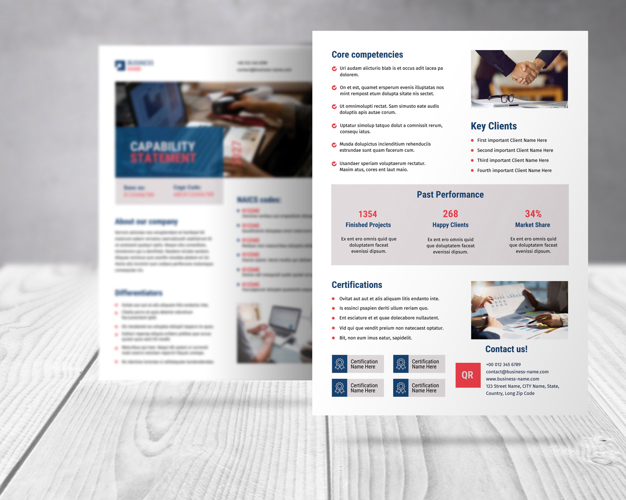 Business Capability Statement Template Canva, Flyer Editable Business ...
