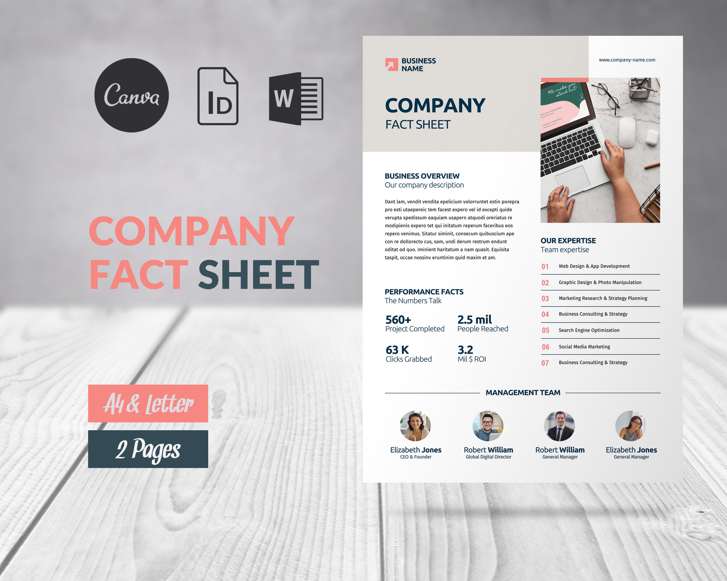 Company Business Fact Sheet Template Canva, Company Fact Sheet Word ...