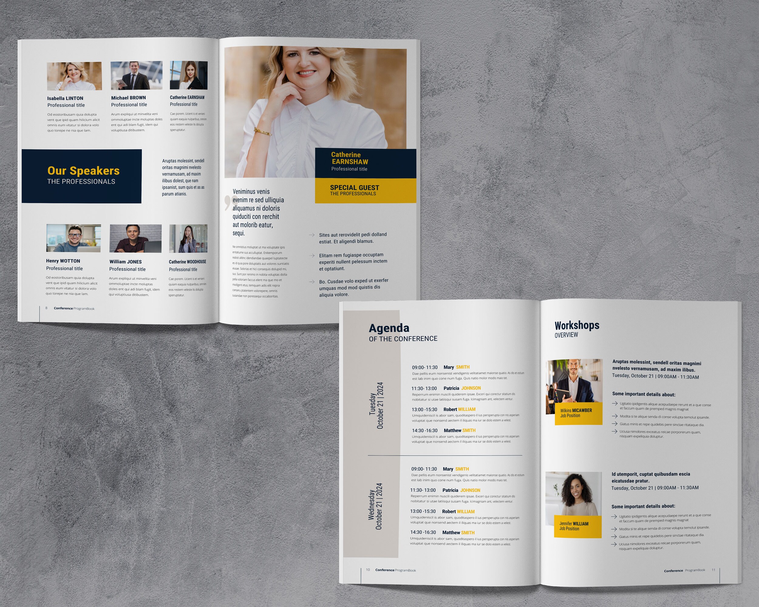 Conference Agenda Template Canva, Business Event Brochure Canva ...