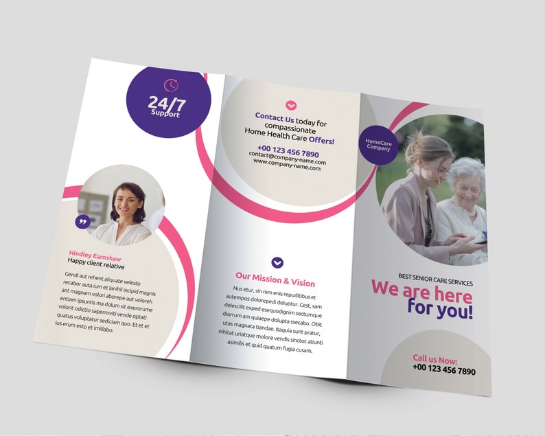 Personal Home Care Flyer Trifold Template Canva, Senior Home Health ...