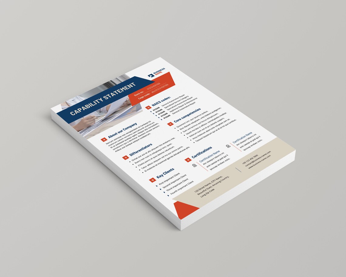Business Capability Statement Canva Template, Flyer Editable Word ...