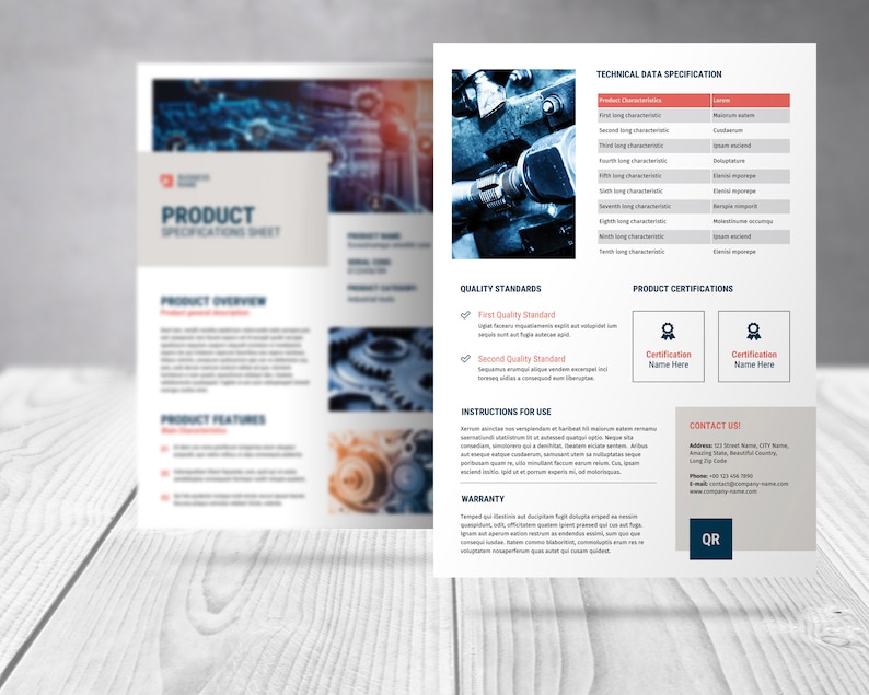 Product Sheet Template Canva Flyer, Word Editable Design Product Data ...