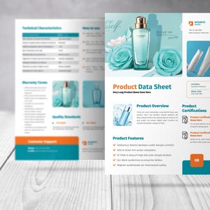 Product Sheet Template Canva Flyer, Word Editable Design Product Data ...