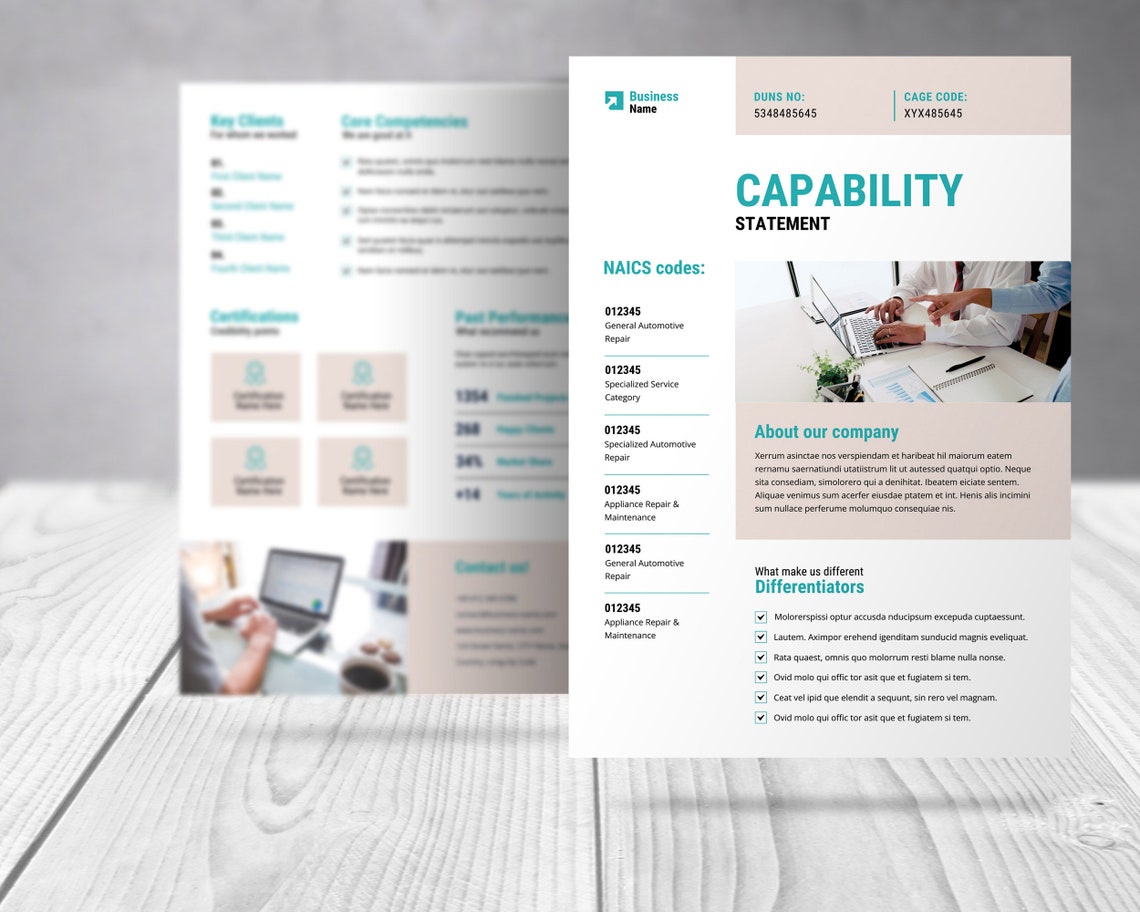 Capability Statement Template Canva Editable, Flyer Business Profile ...