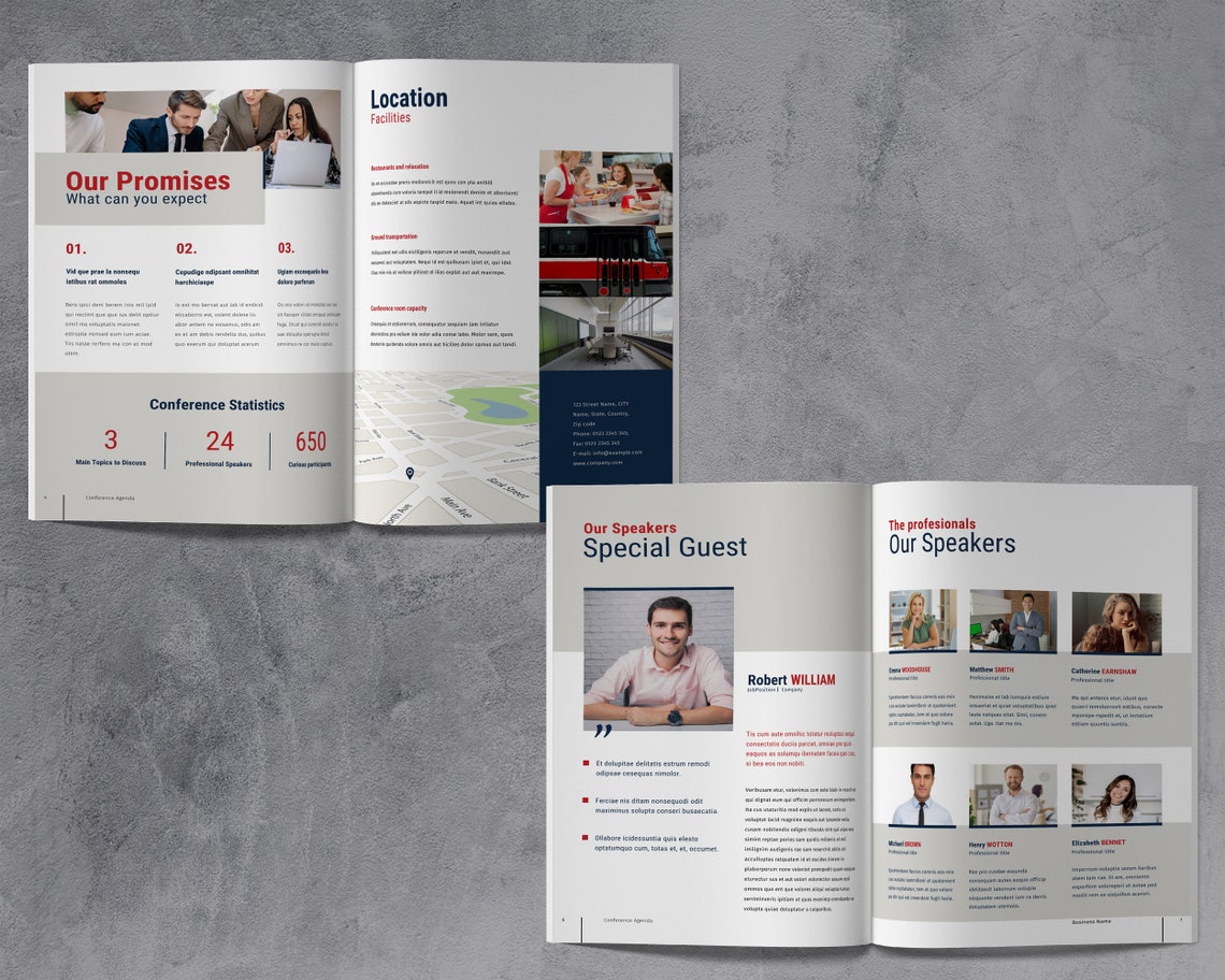 Event Conference Brochure Template, Canva Conference Agenda, Conference ...