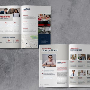 Event Conference Brochure Template, Canva Conference Agenda, Conference ...