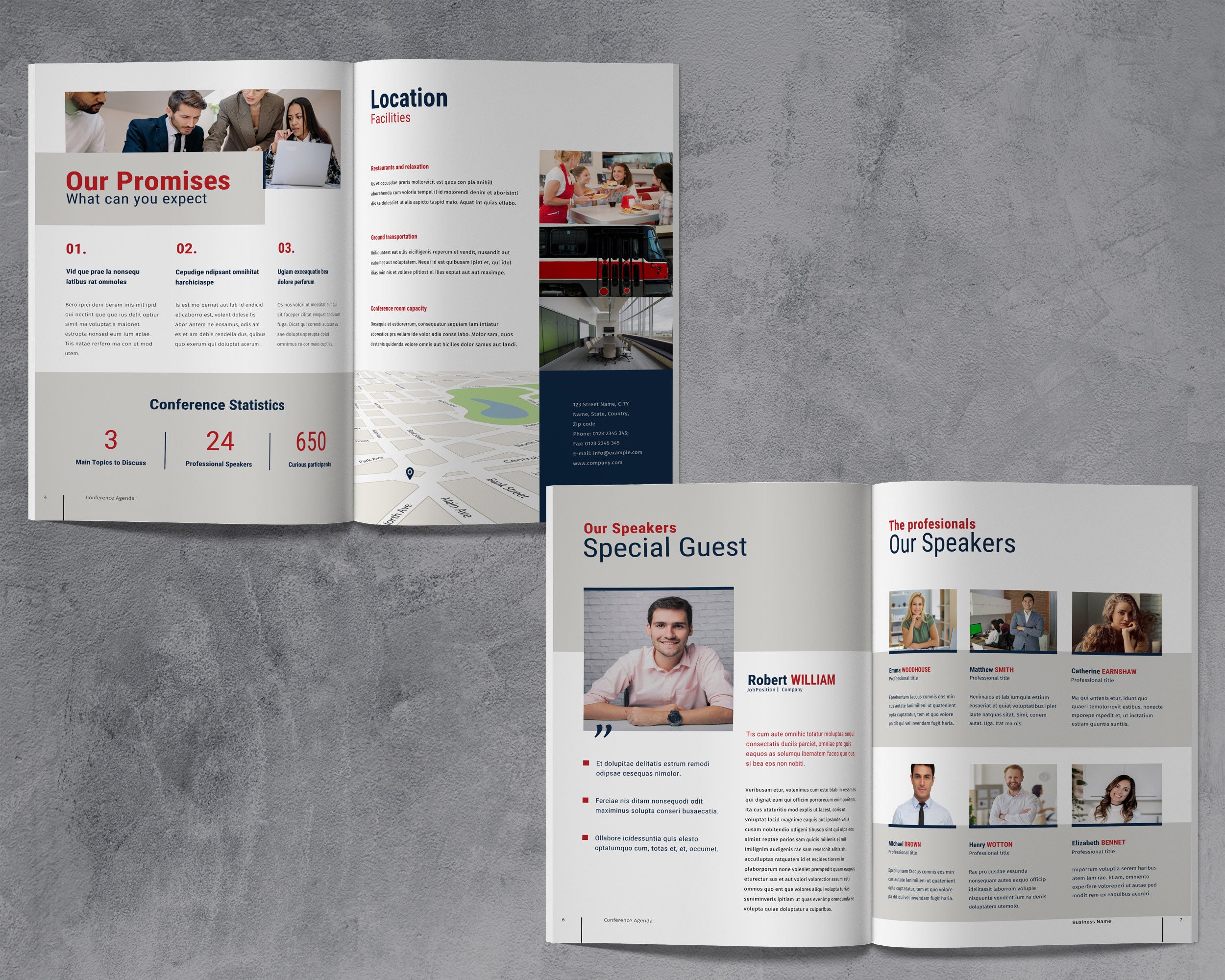 Event Conference Brochure Template, Canva Conference Agenda, Conference ...