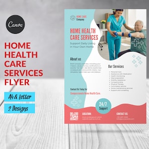 Home Health Care Service Flyer Template Canva Editable, Senior Care ...