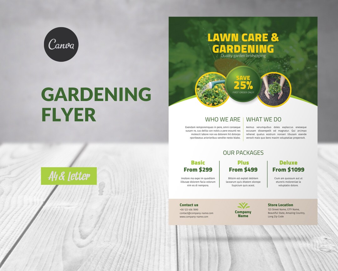 Editable Gardening Flyer Template Canva Poster, Garden Design Social ...