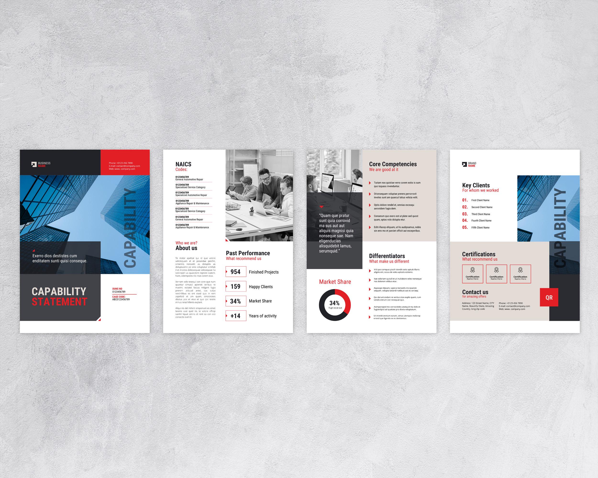 Business Capability Statement Template Canva Editable, Bifold Business ...