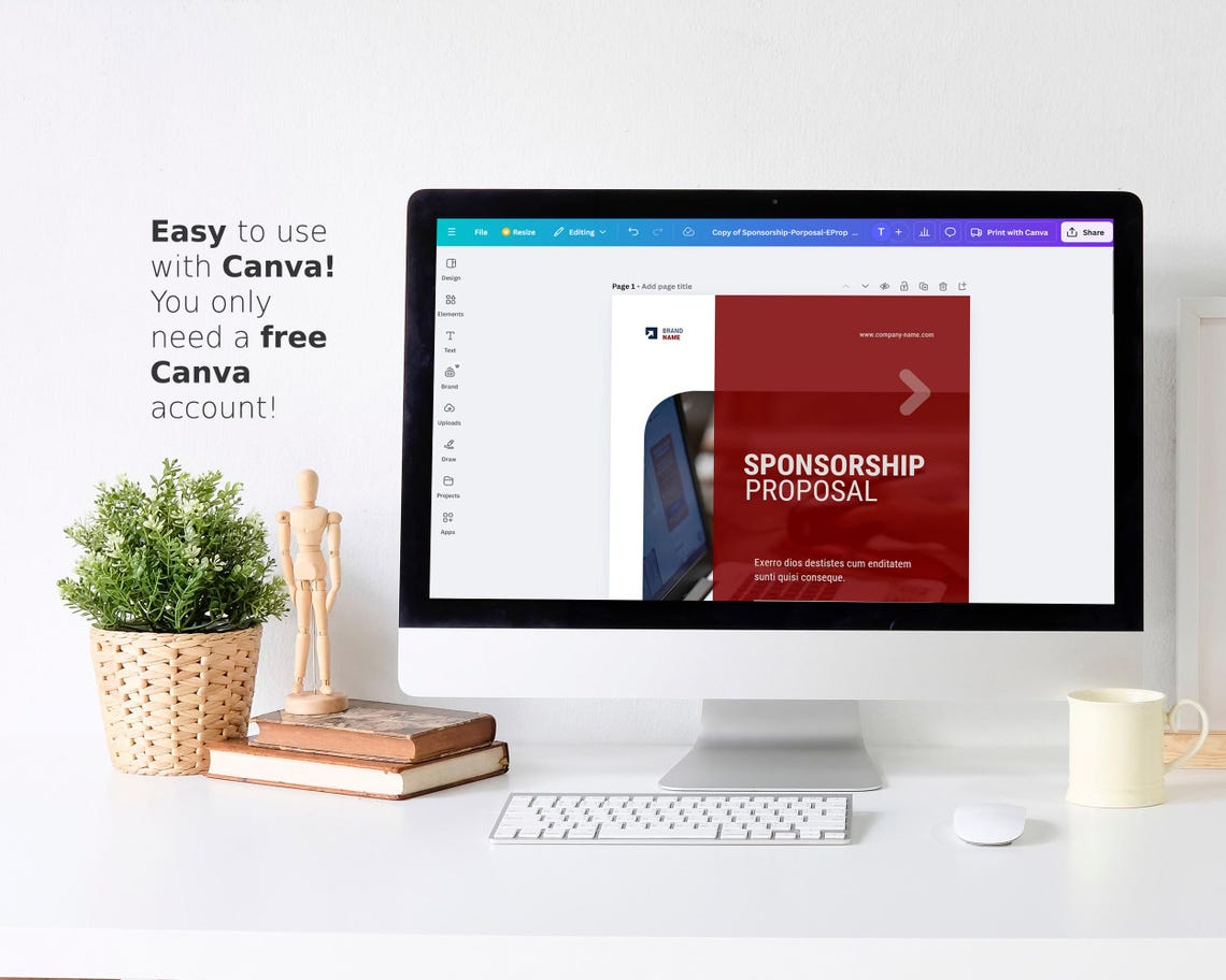 Sponsorship Proposal Template Canva, Fundraising Nonprofit Event ...