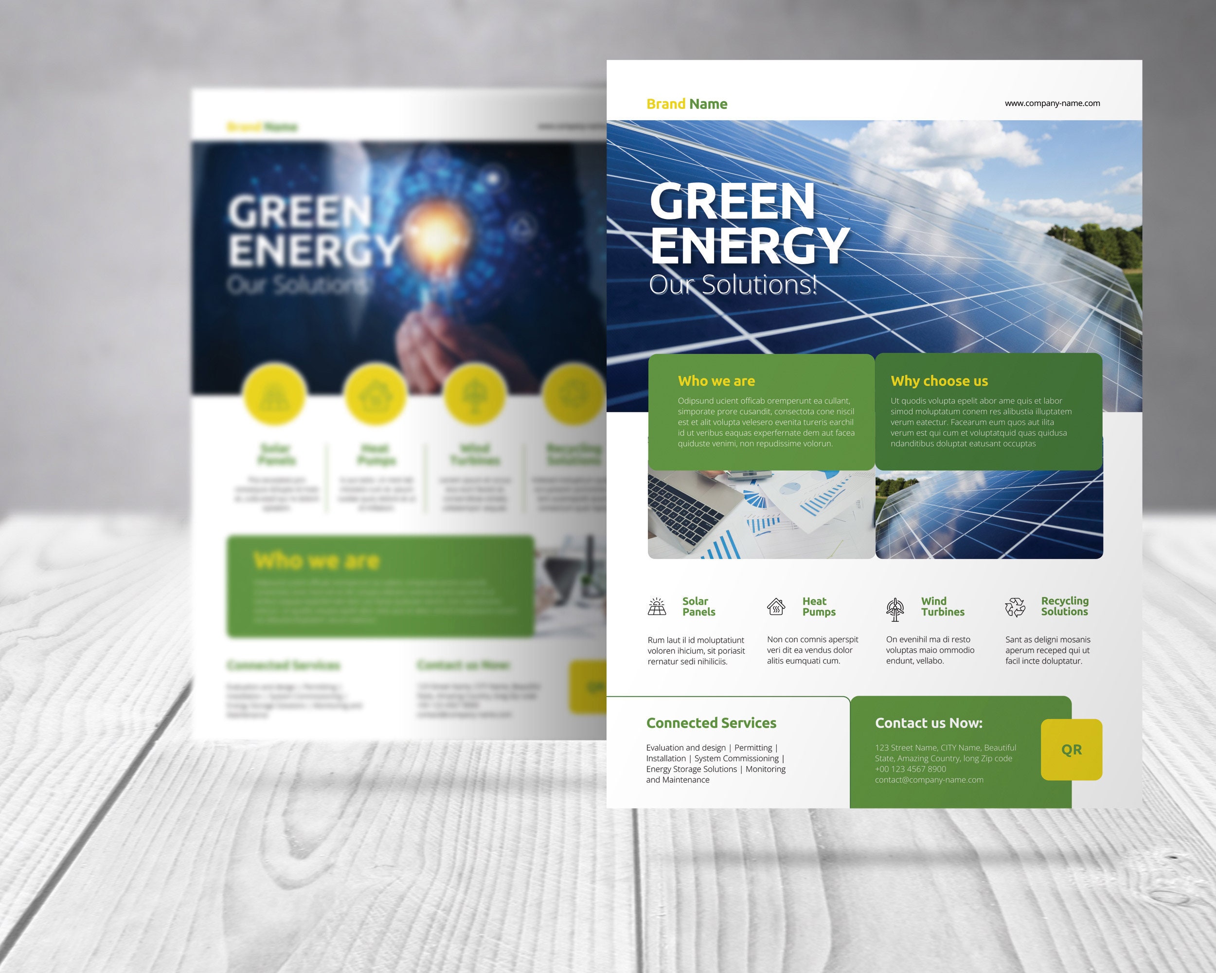 Solar Energy Services Flyer Template Canva, Renewable Energy Business ...