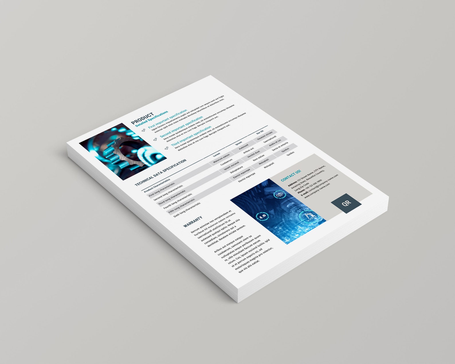 Product Sheet Template Canva, Flyer Product Data Sheet, Product ...