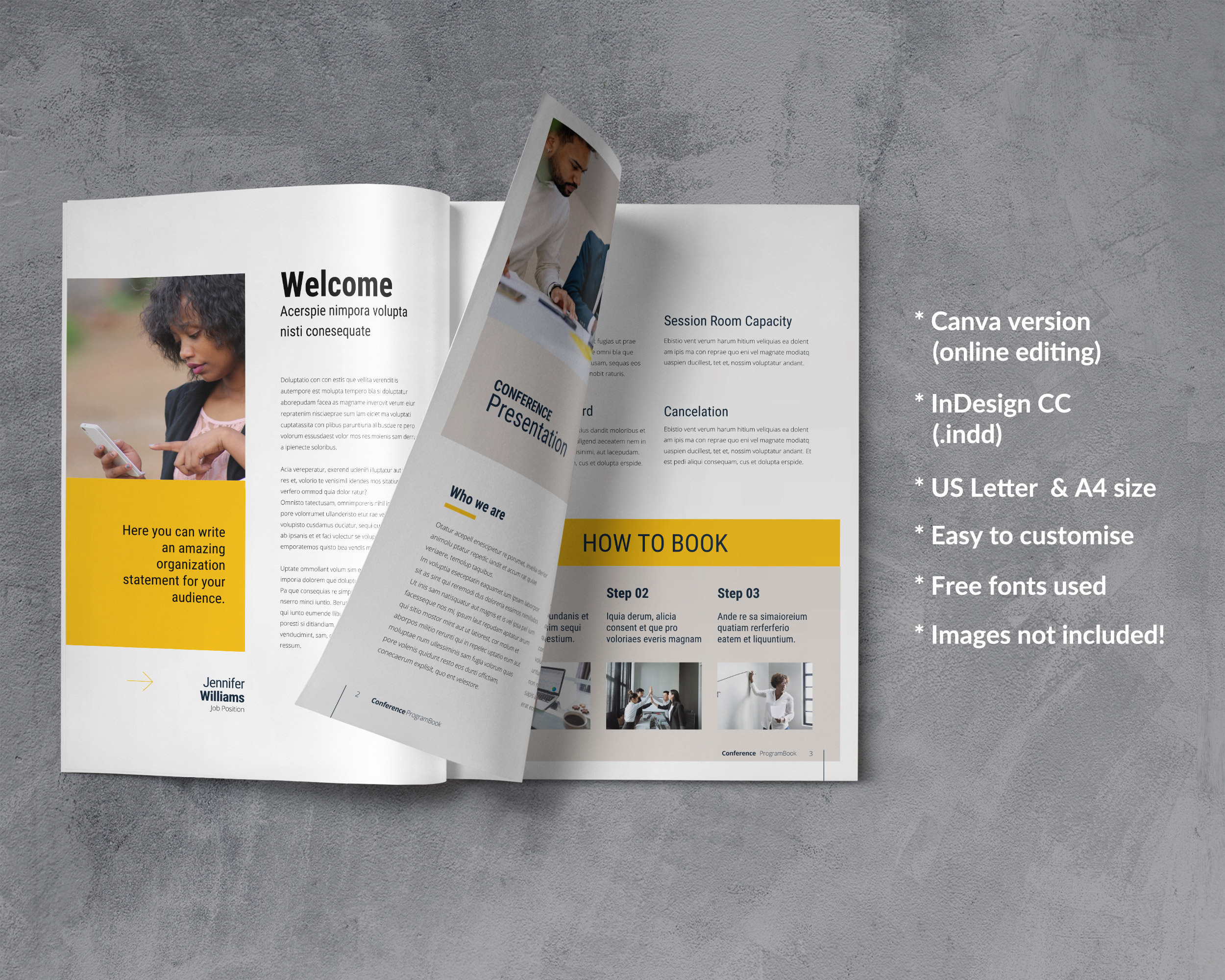 Conference Agenda Template Canva, Business Event Brochure Canva ...