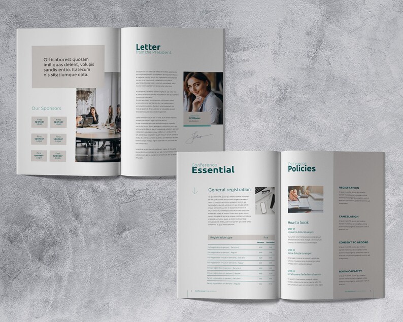 Conference Template Agenda Canva, Business Event Schedule Booklet ...