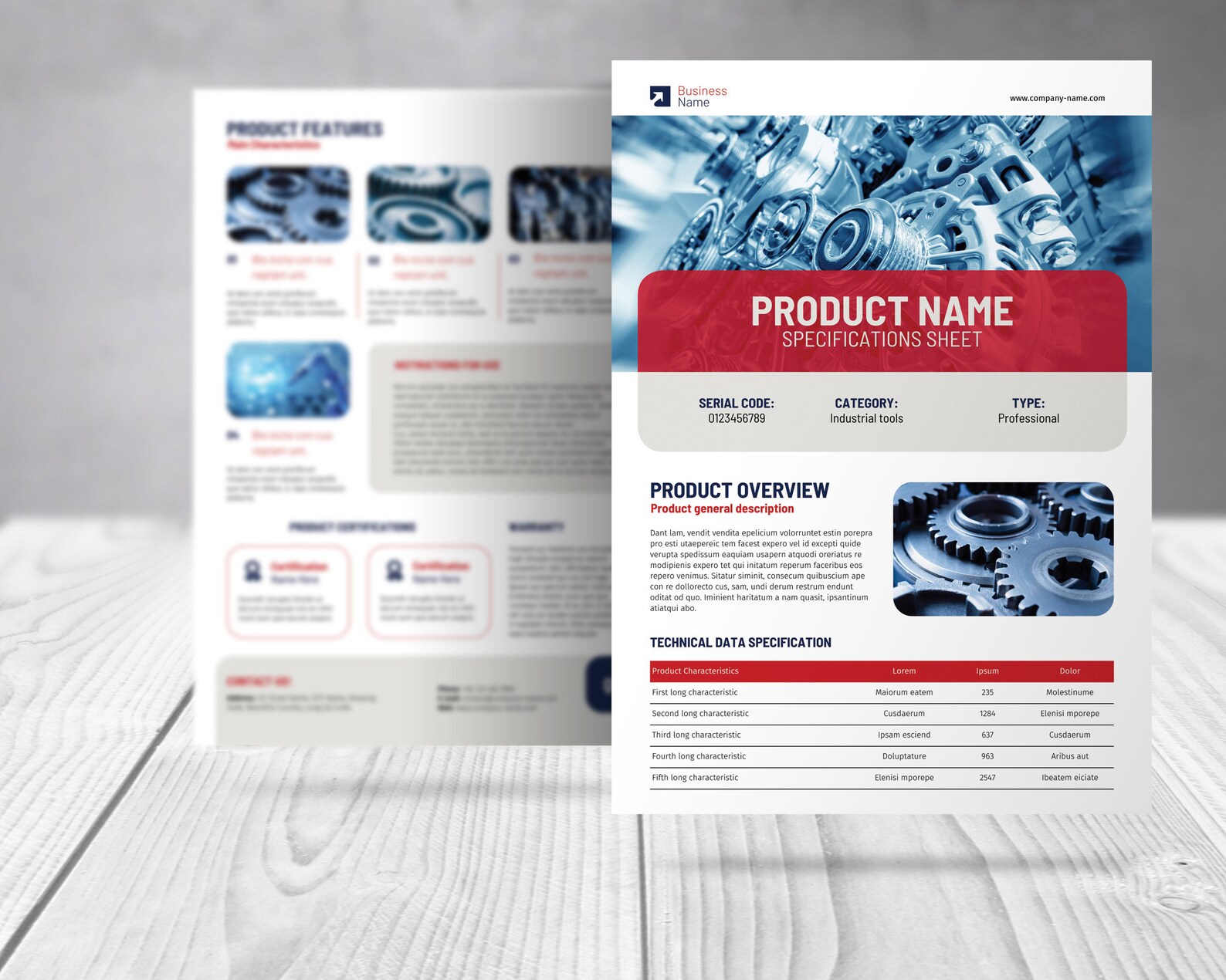 Product Specification Sheet Template Canva, Product Data Sheet Word ...