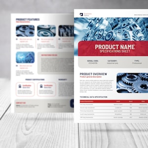 Product Specification Sheet Template Canva, Product Data Sheet Word ...