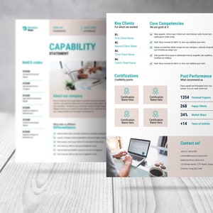 Capability Statement Template Canva Editable, Flyer Business Profile, Corporate Template ...