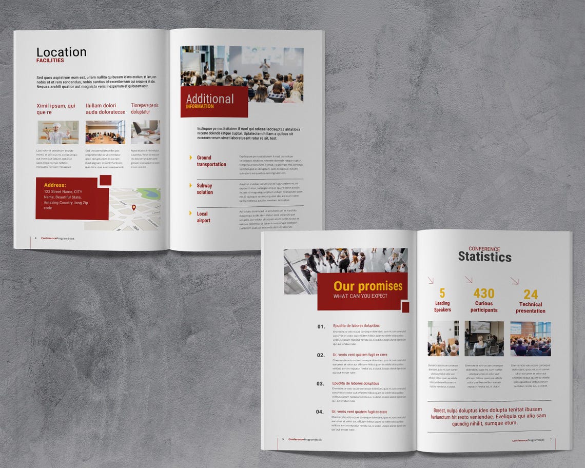 Event Conference Brochure Template, Canva Conference Agenda, Conference ...