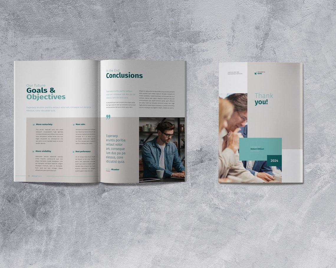 Annual Report Template Canva, Report Business Brochure Word Template ...