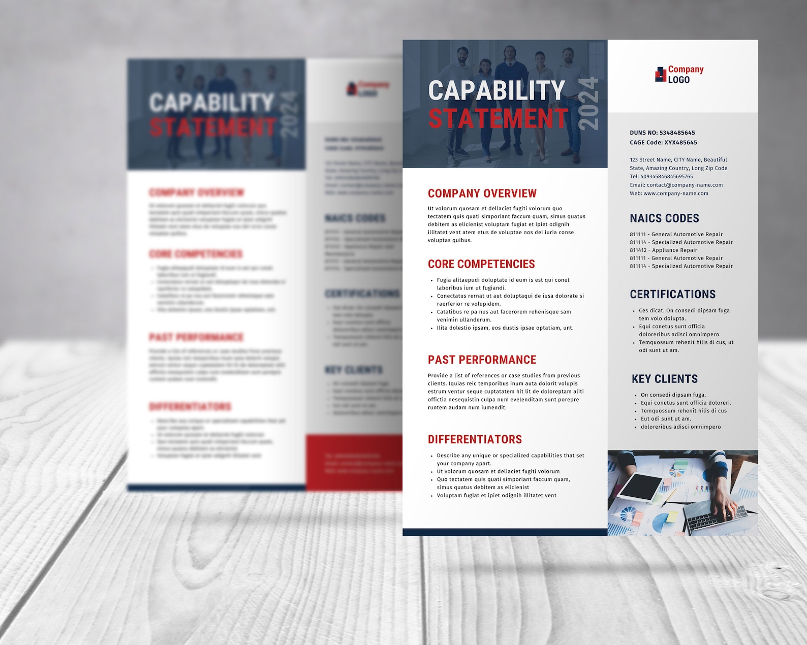 Capability Statement Template Canva Business Profile, Flyer Corporate ...