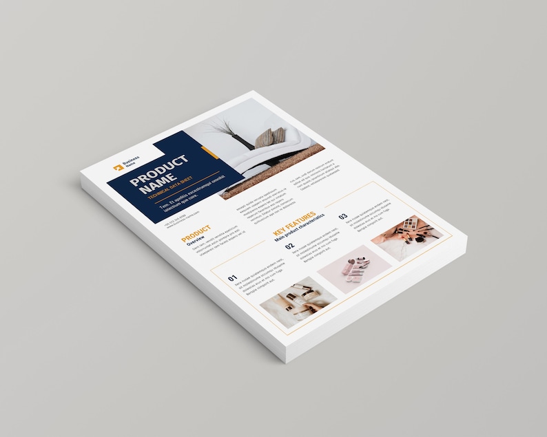 Product Sheet Template Canva, Flyer Product Data Sheet, MS Word ...