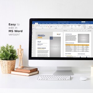 Product Sheet Template Canva, Flyer Product Data Sheet, MS Word ...