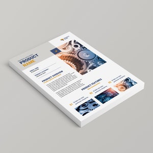 Product Sheet Template Canva, Flyer Product Data Sheet, MS Word ...