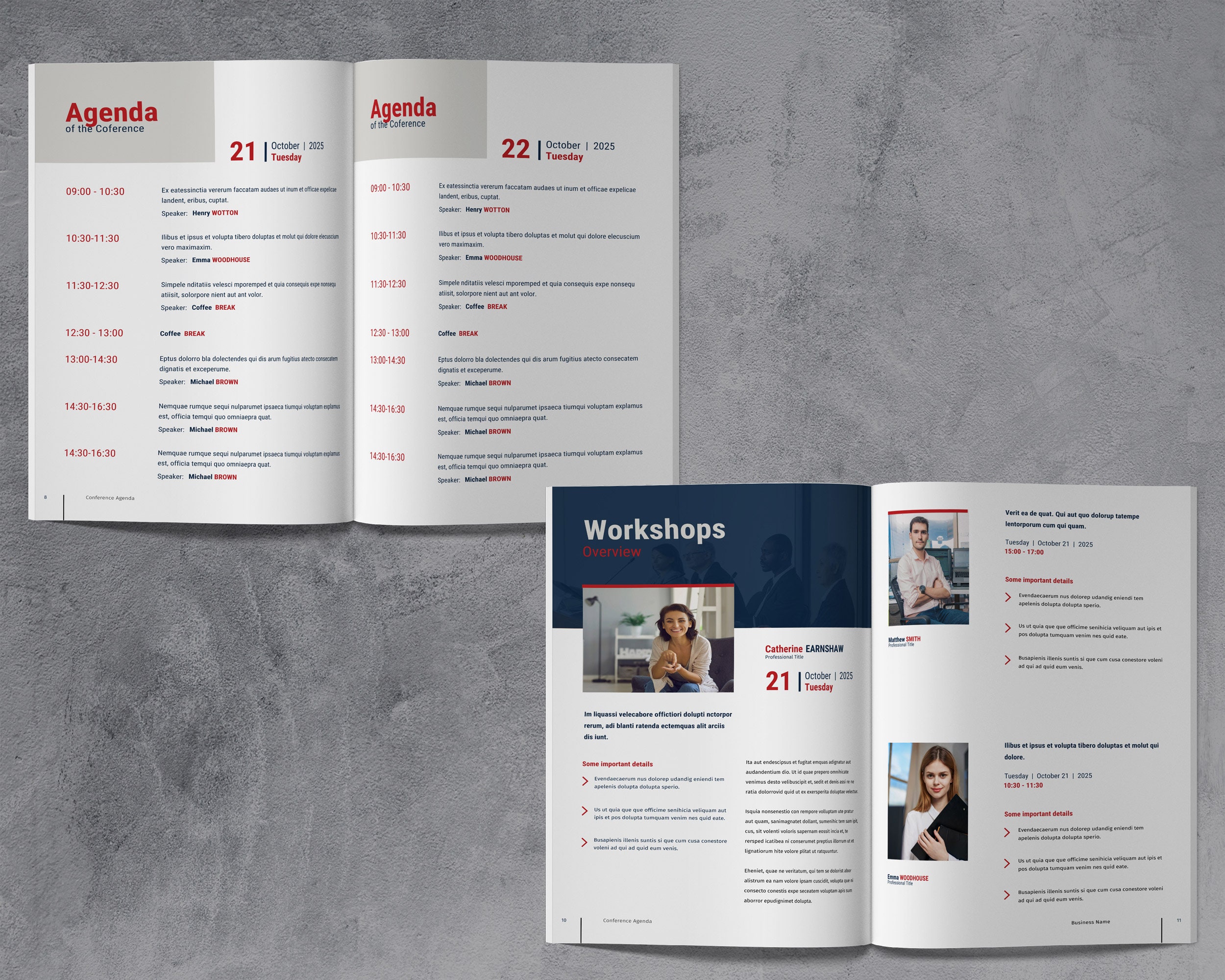 Event Conference Brochure Template, Canva Conference Agenda, Conference ...