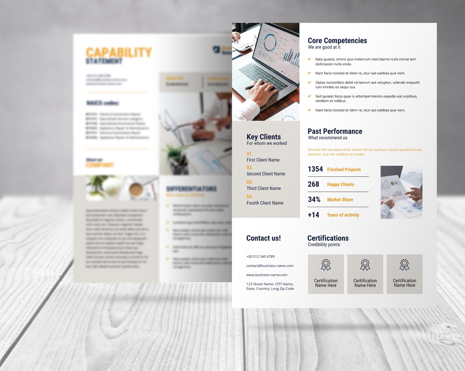 Capability Statement Flyer Template Canva Editable, Business Document ...