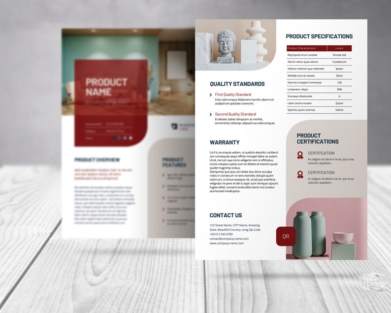 Product Sheet Template Canva Flyer, Word Editable Design Product Data ...