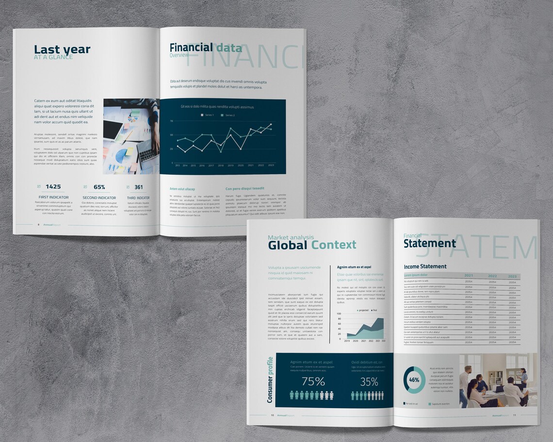 Annual Report Canva Template, Whitepaper Design, Marketing Reports ...