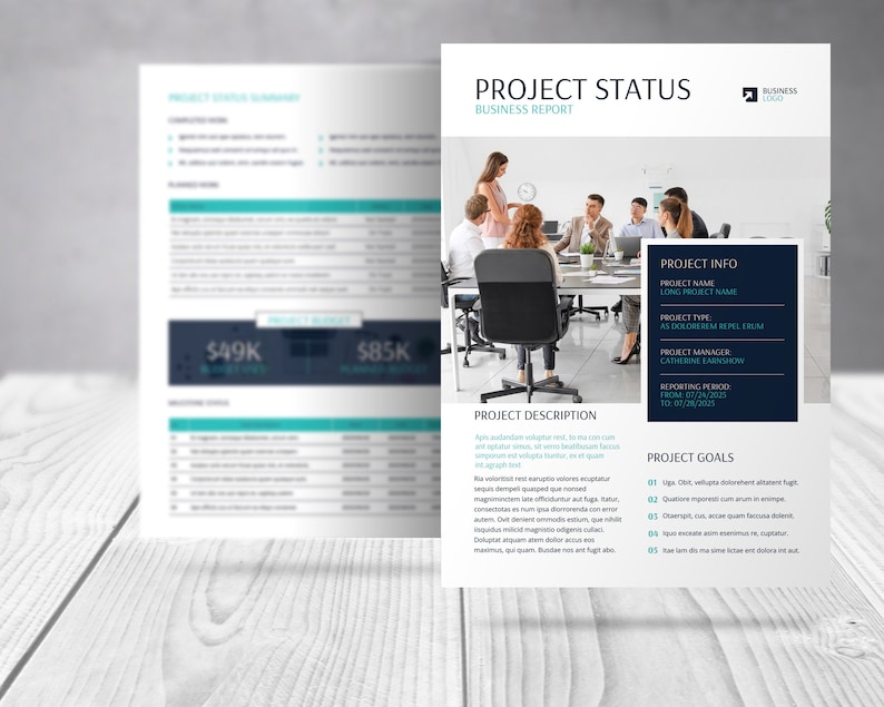 Project Status Report Template Canva, Progress Report Template Word ...