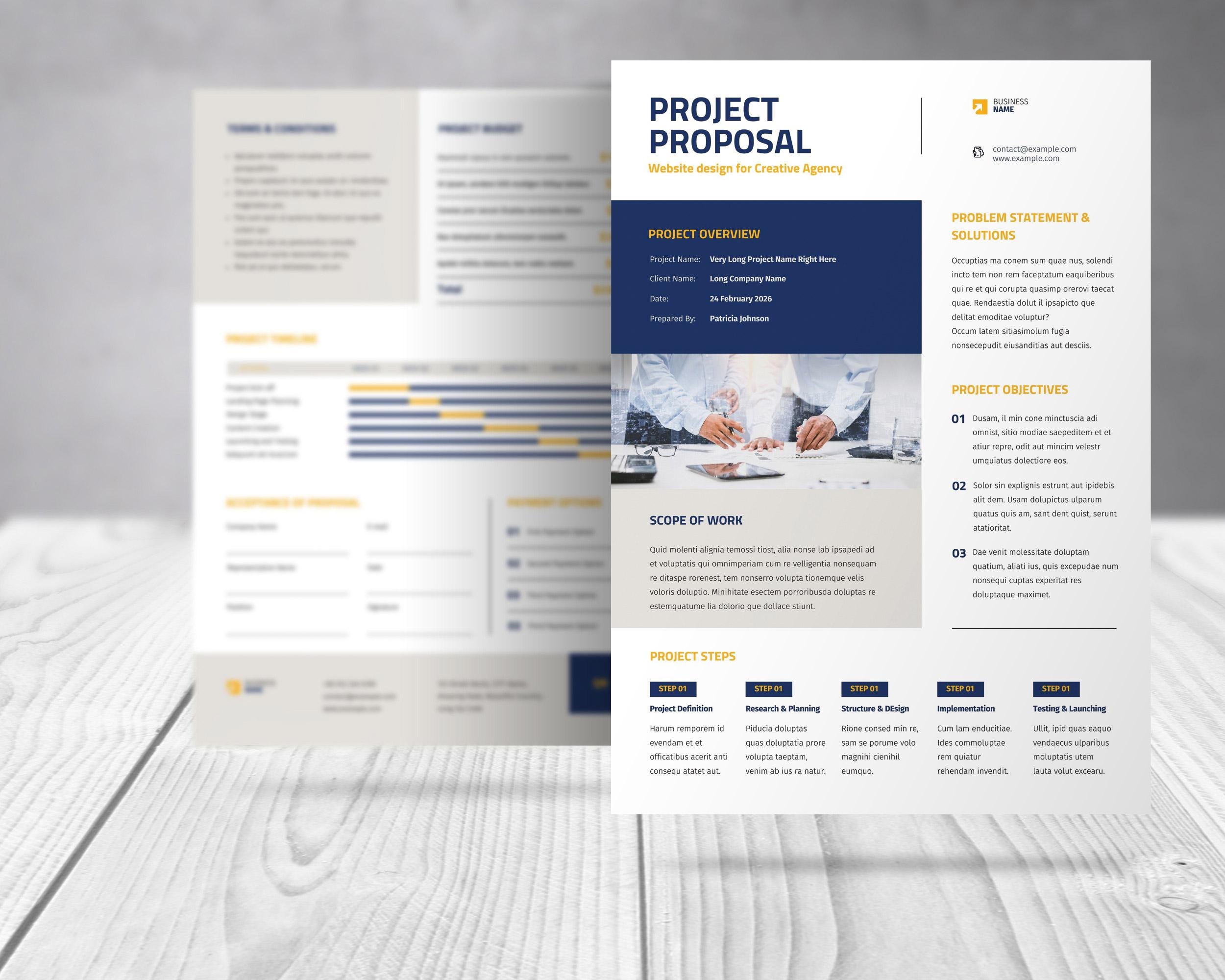 Brief Project Proposal Canva Template, Two-page Word Simple Proposal ...
