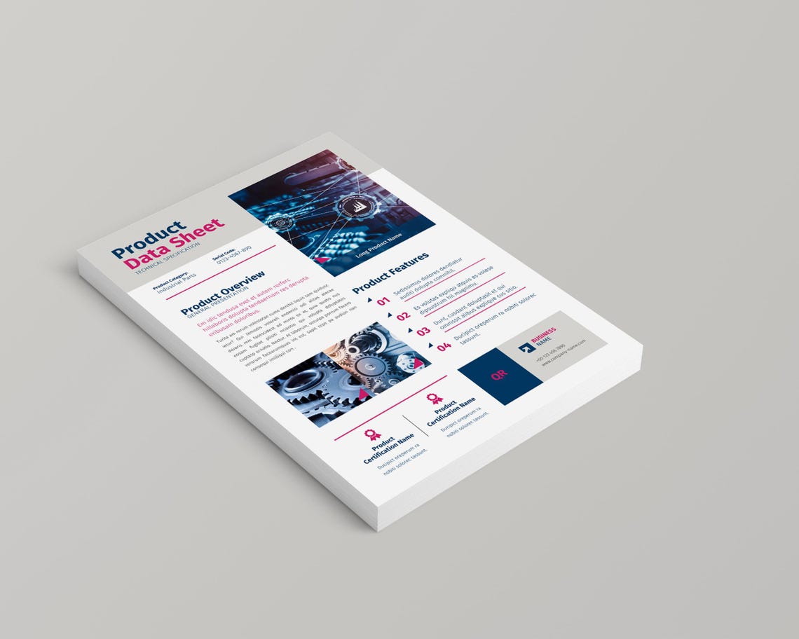 Product Specification Sheet Template Canva, Product Data Sheet Word ...