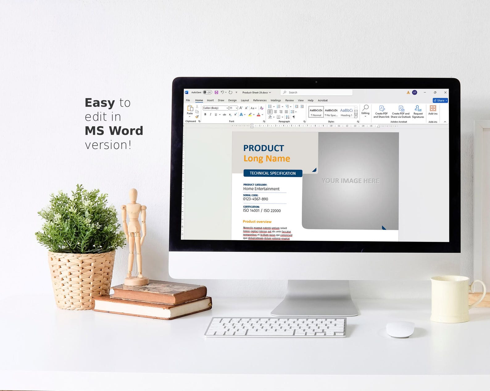 Product Specification Sheet Template Canva, Product Data Sheet Word ...