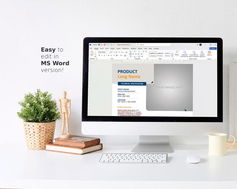 Product Specification Sheet Template Canva, Product Data Sheet Word ...