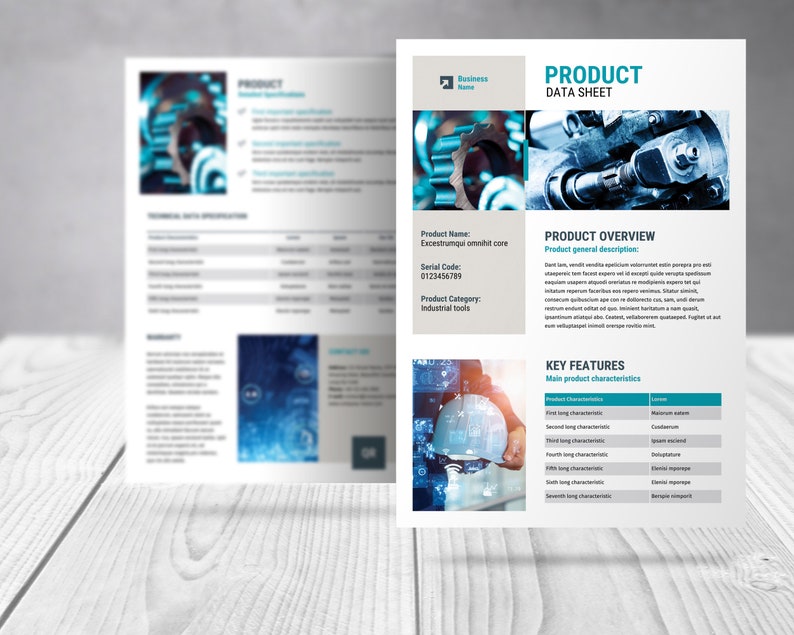 Product Sheet Template Canva, Flyer Product Data Sheet, Product ...