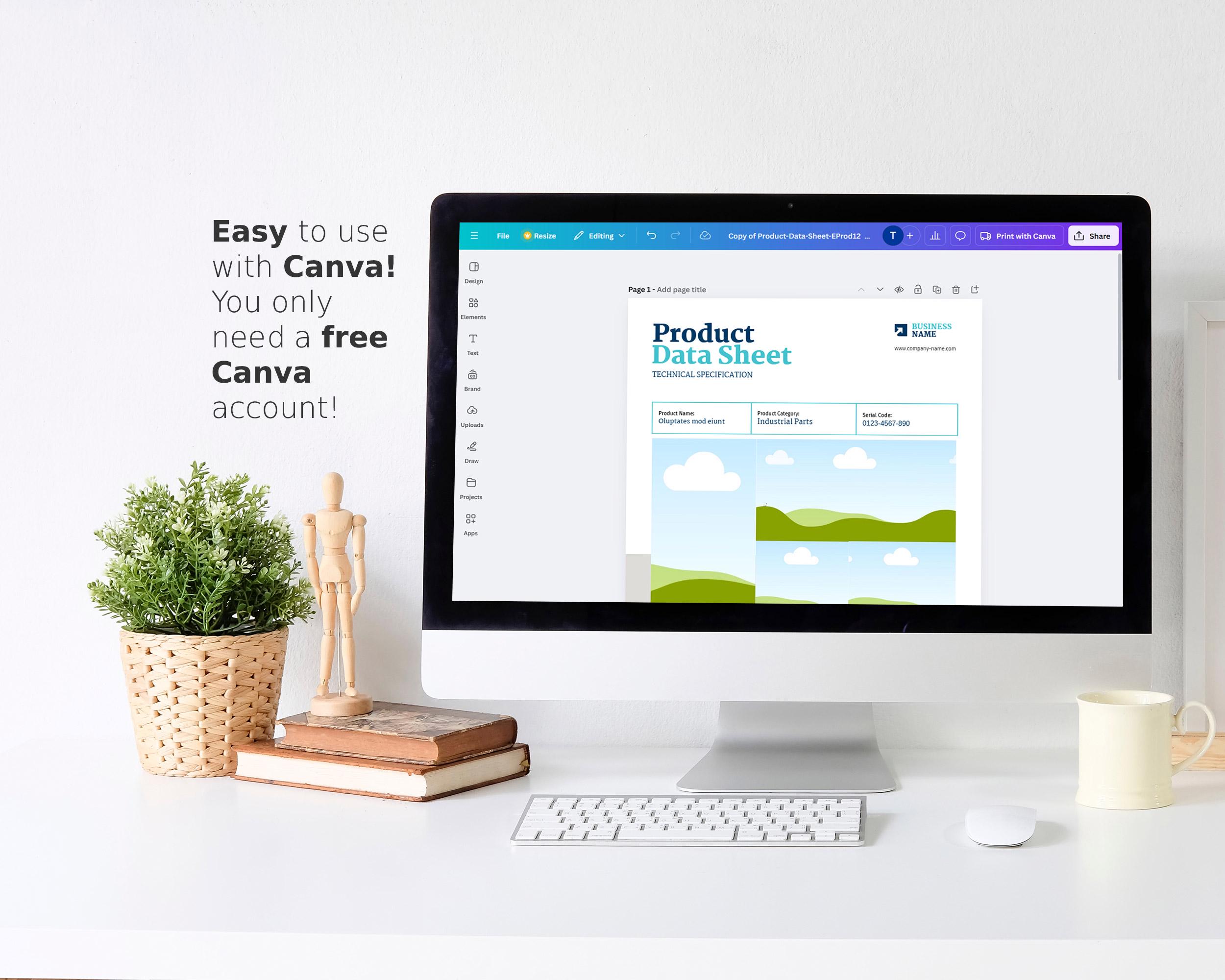Product Sheet Template Canva, Flyer Product Template Marketing Sheet ...