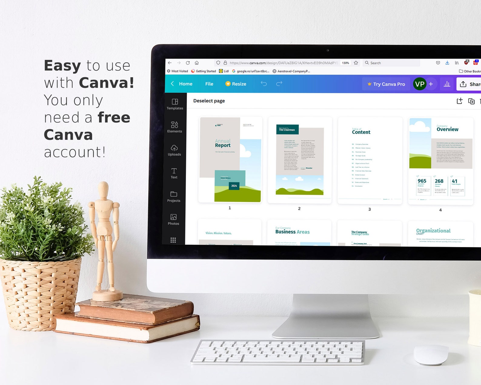 Annual Report Template Canva, Report Business Brochure Word Template ...