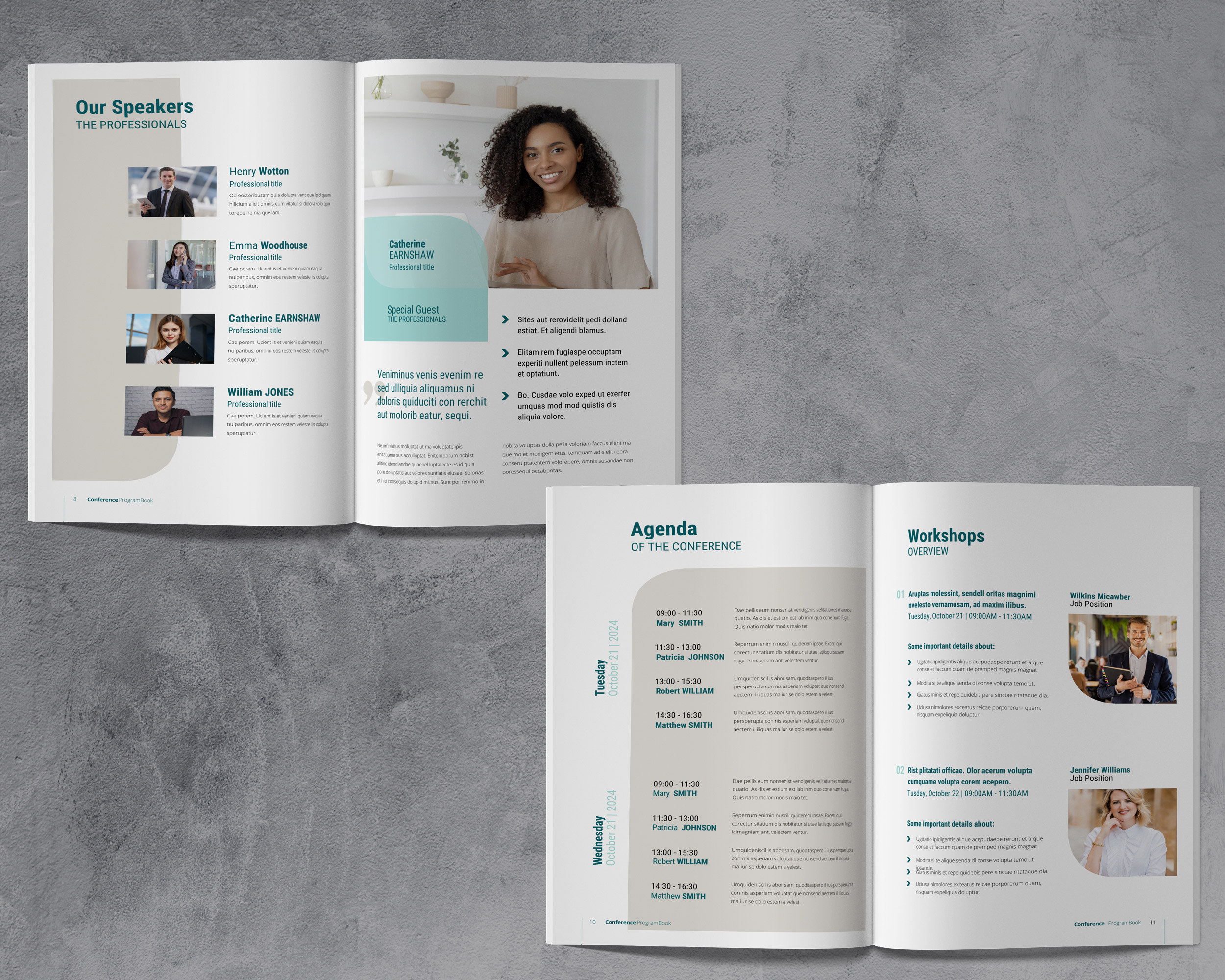 Conference Agenda Template Canva, Business Event Brochure Canva ...