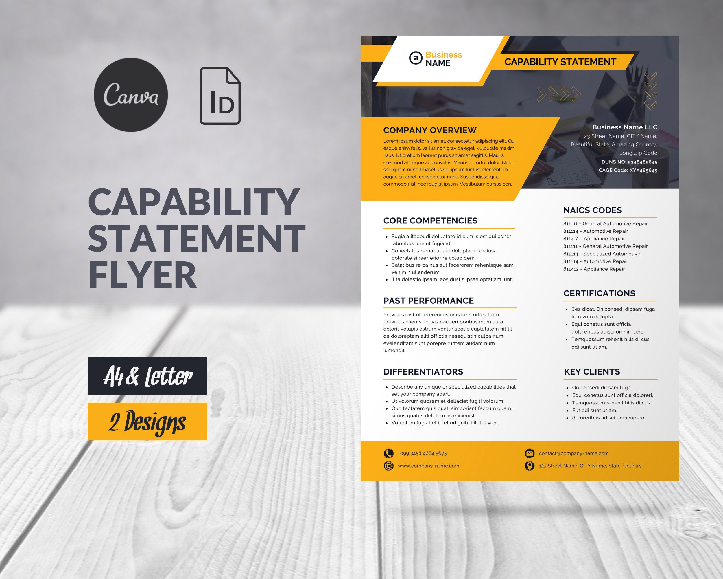 Capability Statement Template Canva, Corporate Flyer, Business ... Capability Statement Template Canva, Corporate Flyer, Business ...