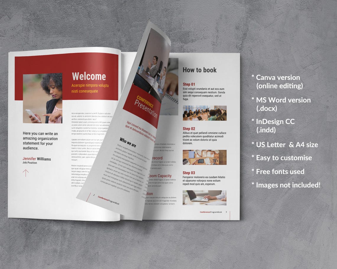 Event Conference Brochure Template, Canva Conference Agenda, Conference ...