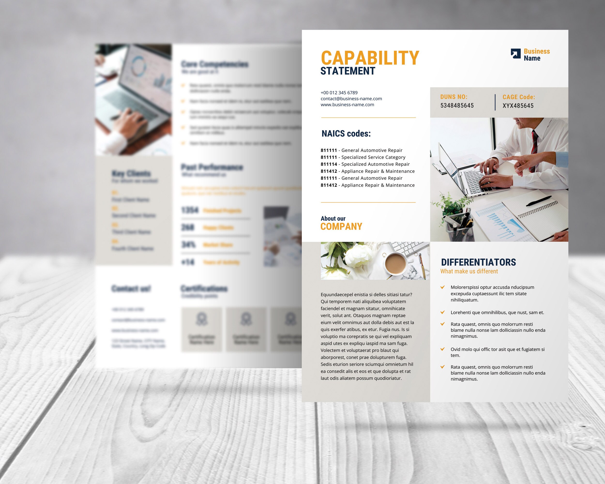 Capability Statement Flyer Template Canva Editable, Business Document ...