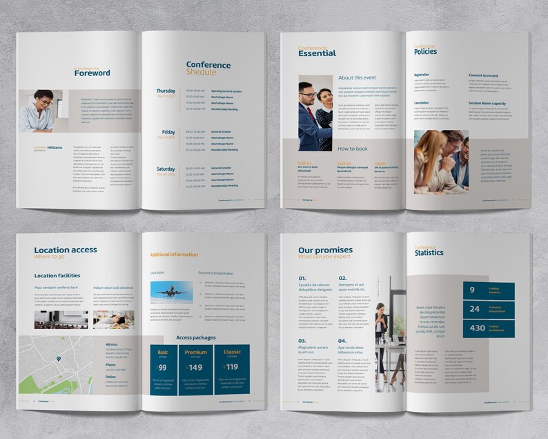 Conference Agenda Template Canva, Event Meeting Program, Meeting Agenda ...