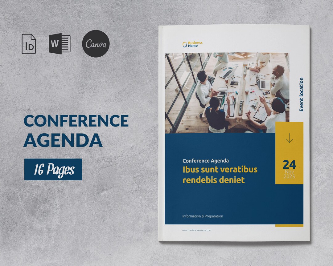 Planner Business Conference Brochure Template, Conference Agenda ...