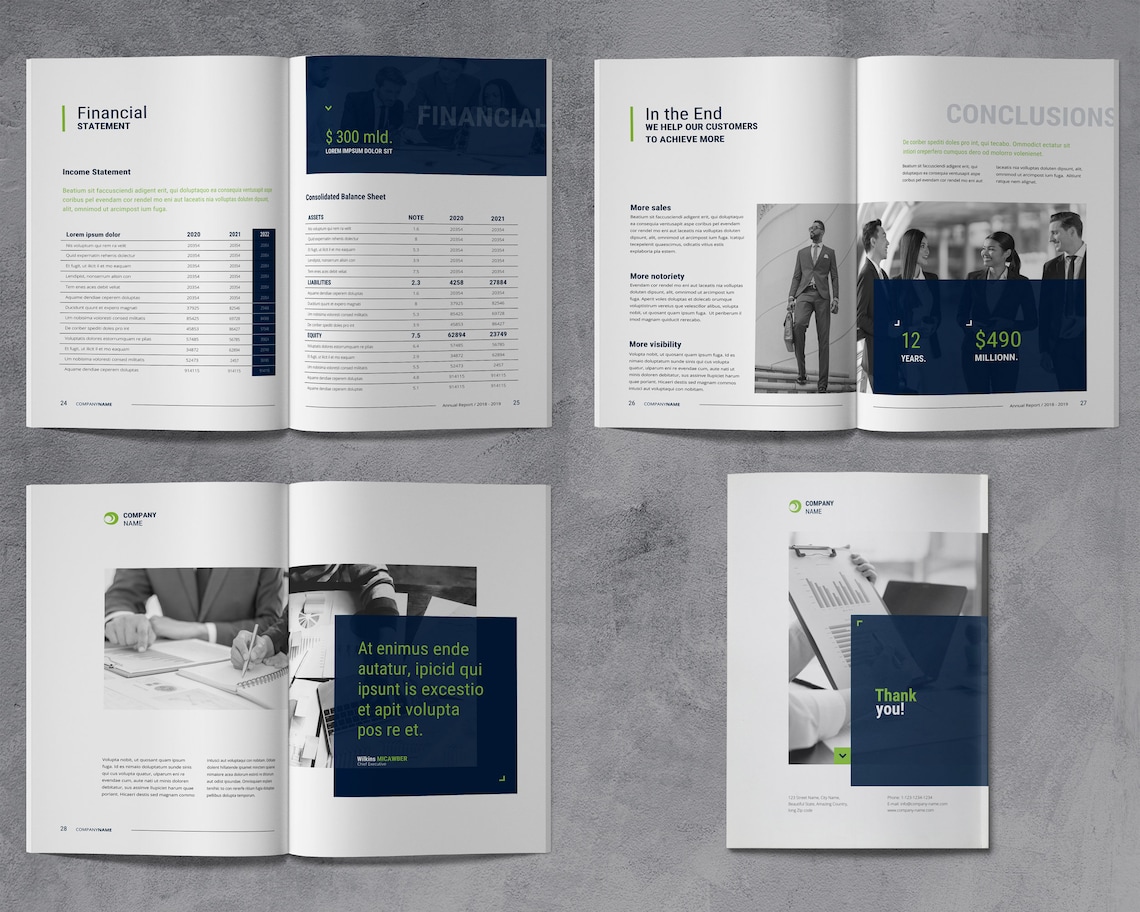 Annual Report Template Canva, Report Business Brochure, Yearly Report ...