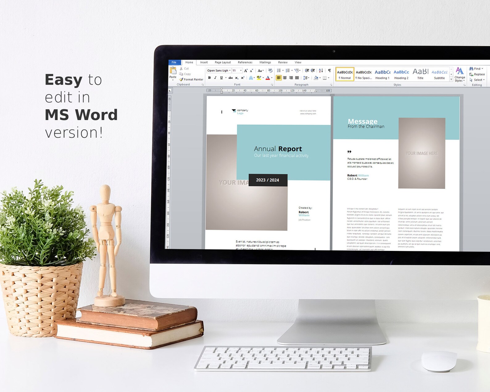 Annual Report Template Canva, Report Business Brochure, Word Template ...
