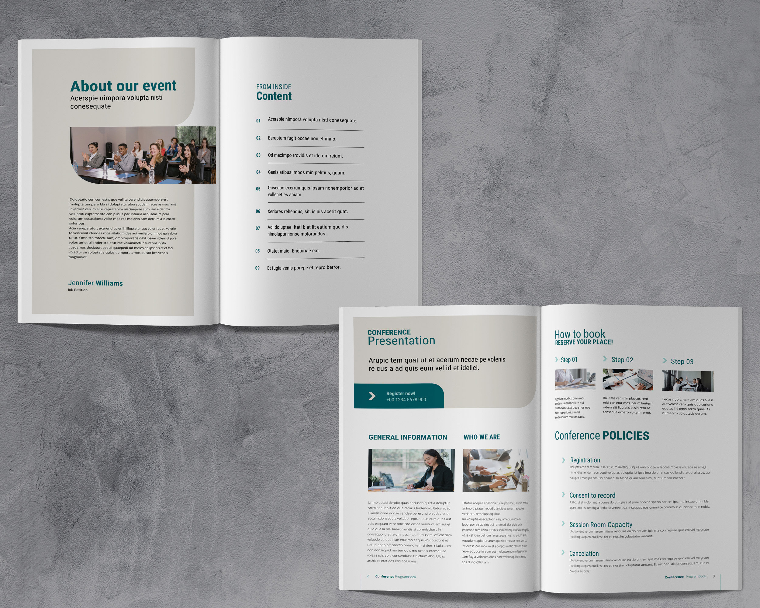 Conference Agenda Template Canva, Business Event Brochure Canva ...