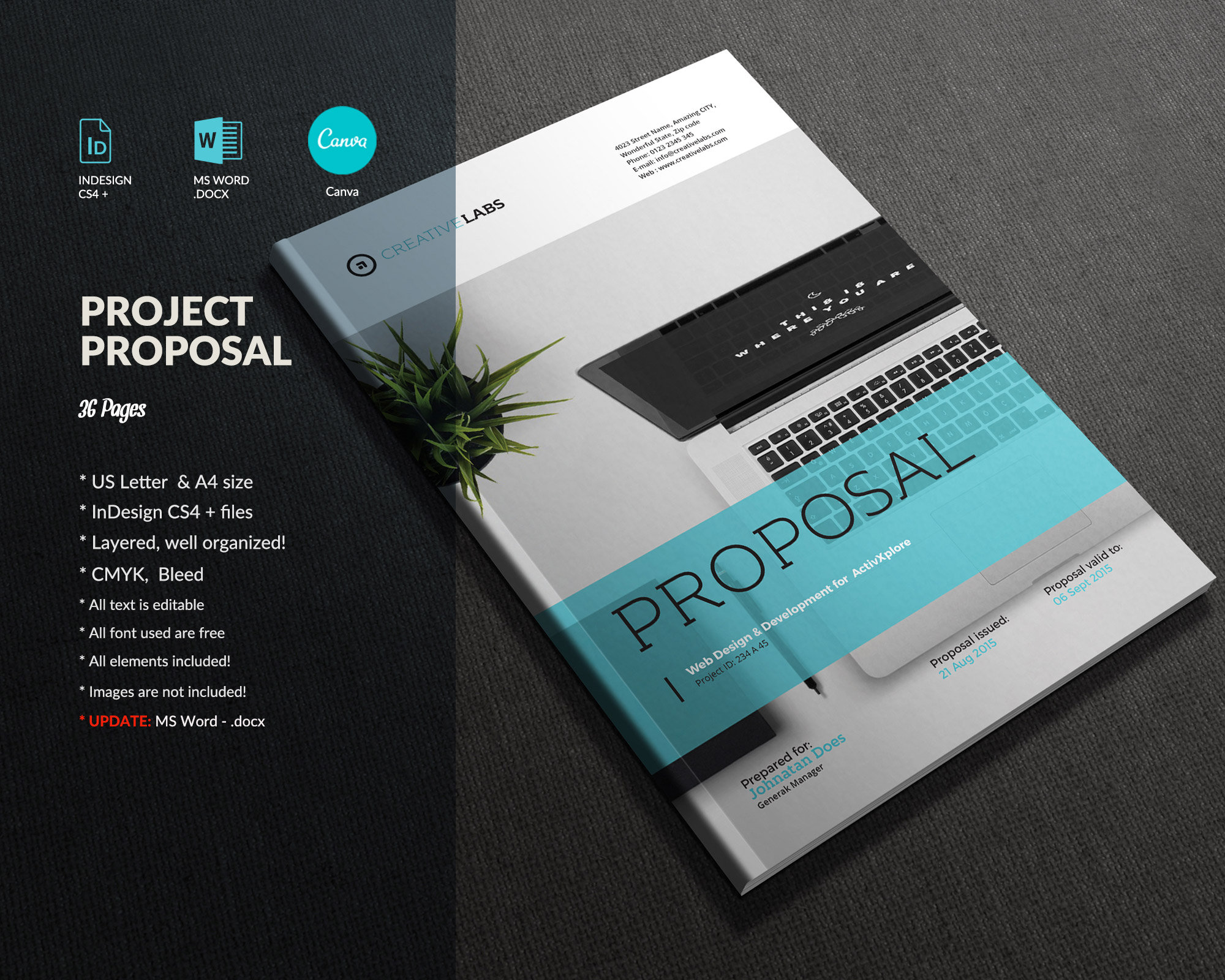 Project Proposal Template | Canva Project Proposal | MS Word Template | Business Proposal ...